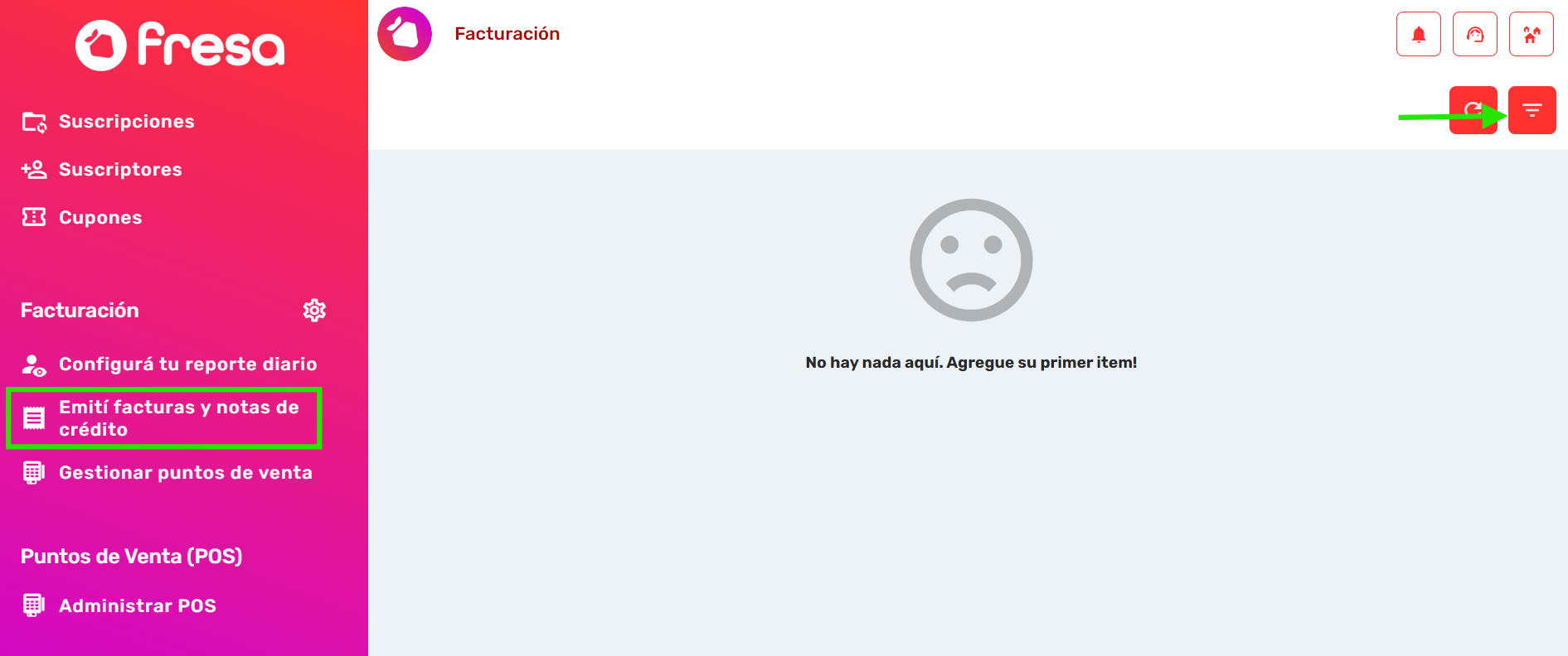 Cómo configurar Facturante en Fresa - Fresa KB