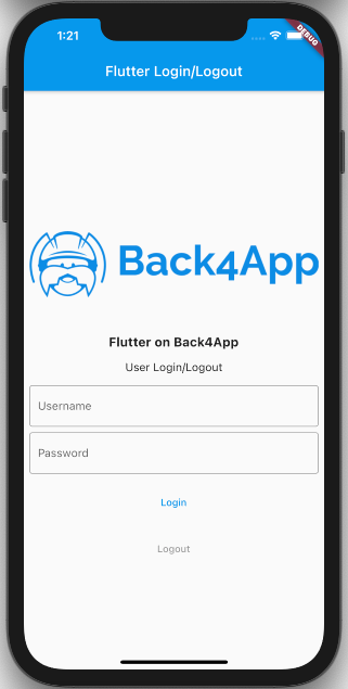 User Login and Logout for Flutter using Parse Server - Back4app Backend